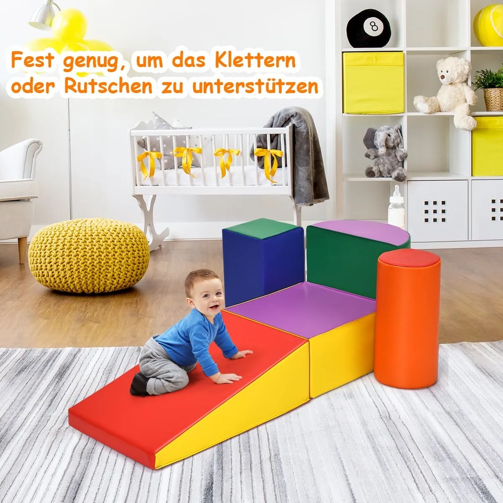 Costway 5dílné pěnové stavebnice pro batolata, obří stavebnice, měkké