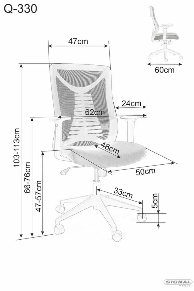 Kancelářská židle Flexor černá/šedá