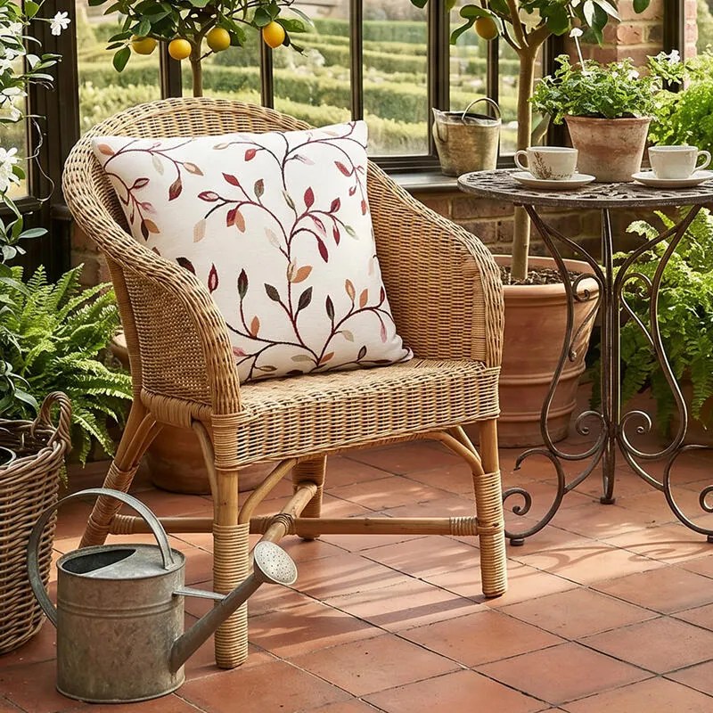 SCANquilt povlak SOFAS multi leaves bílovínová 45 x 45 cm