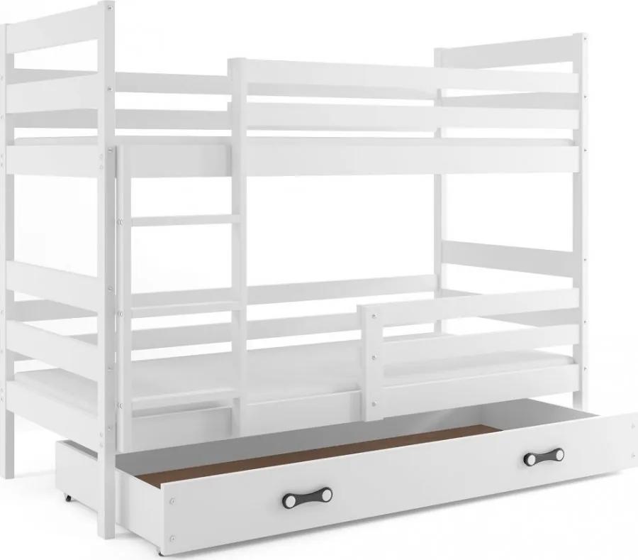Falco Patrová postel Norbert s úložným prostorem, bílá/grafit