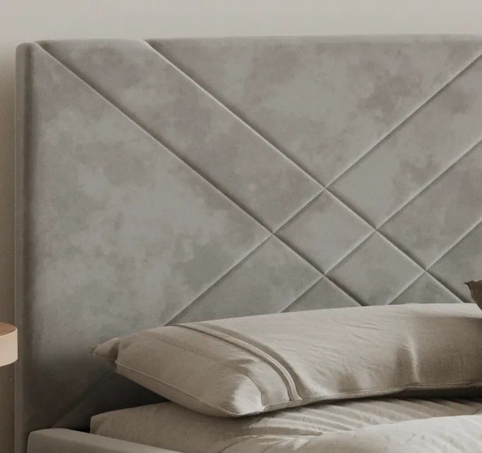 Postel PADWA 160x200 světlešedá s úložným prostorem