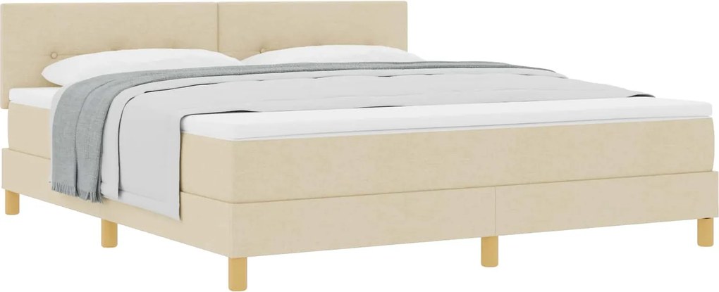 Postel s boxspringem s polštářem Krémová 180 x 200 cm textil 3338942