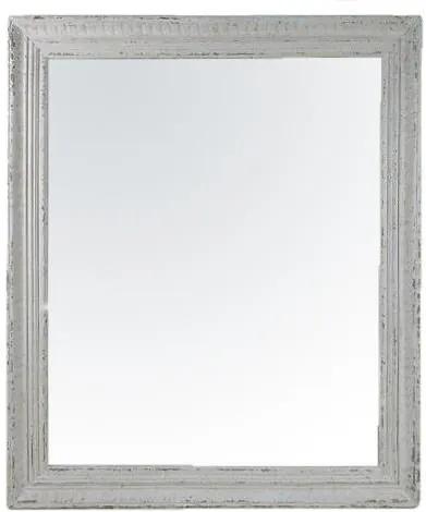 CÔTÉ TABLE Zrcadlo v dřevěném rámu Antique 109x92 cm, šedá barva, bílá barva, sklo, dřevo