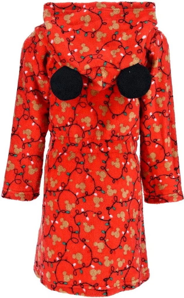 Dívčí vánoční coral fleece župan s kapucí Minnie Mouse, EU 98 Červená