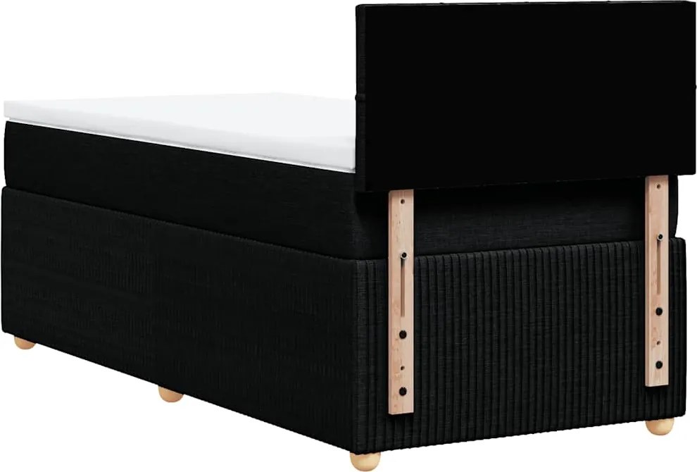 Box spring postel s matrací černá 100 x 200 cm textil 3287369