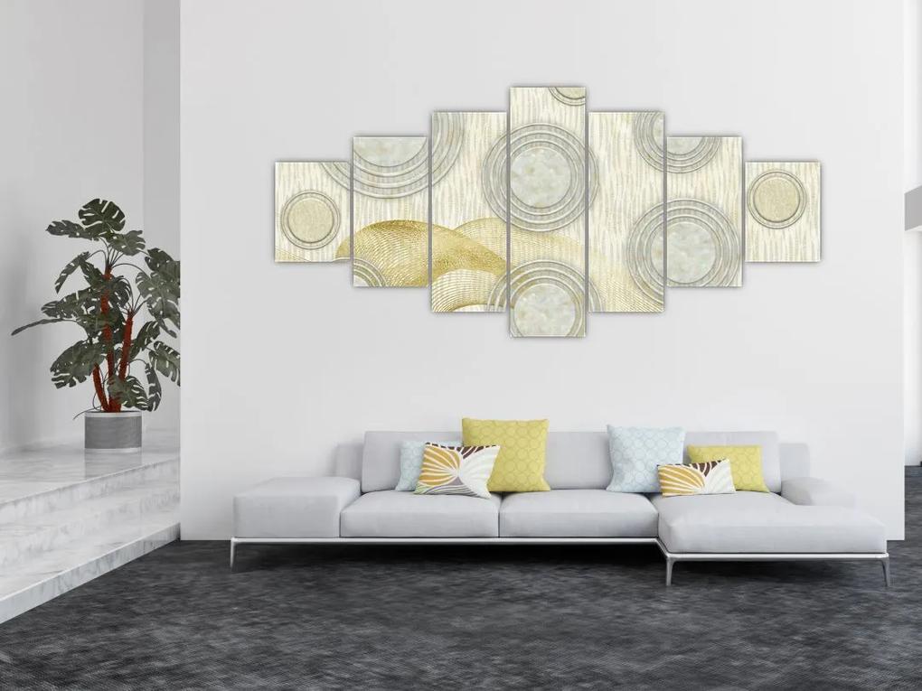 Obraz - Abstrakce, mramorové kruhy (210x100 cm)