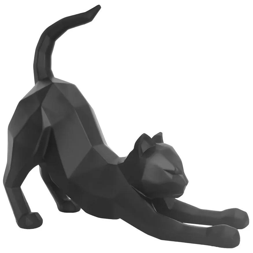 Time for home Černá dekorativní protahující se kočka Origami