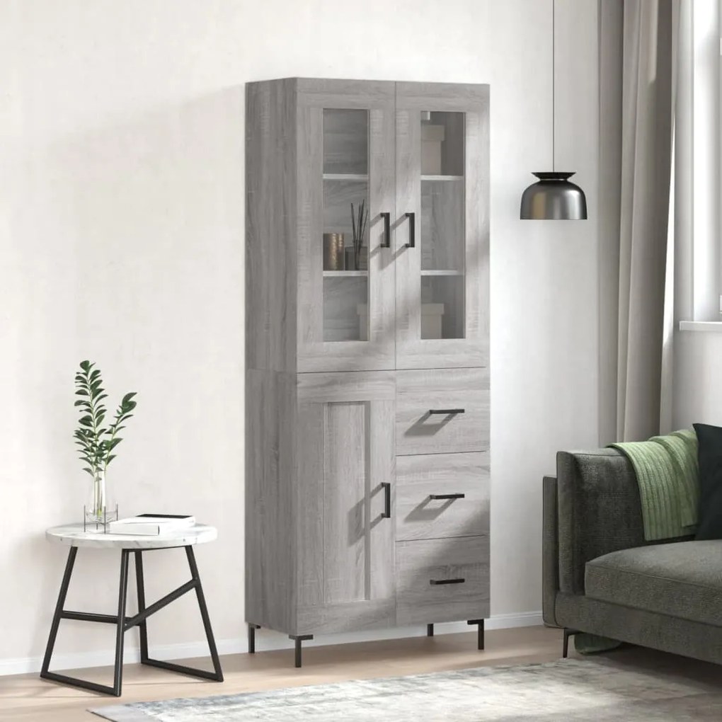 Skříň highboard šedá sonoma 69,5 x 34 x 180 cm kompozitní dřevo 3198663