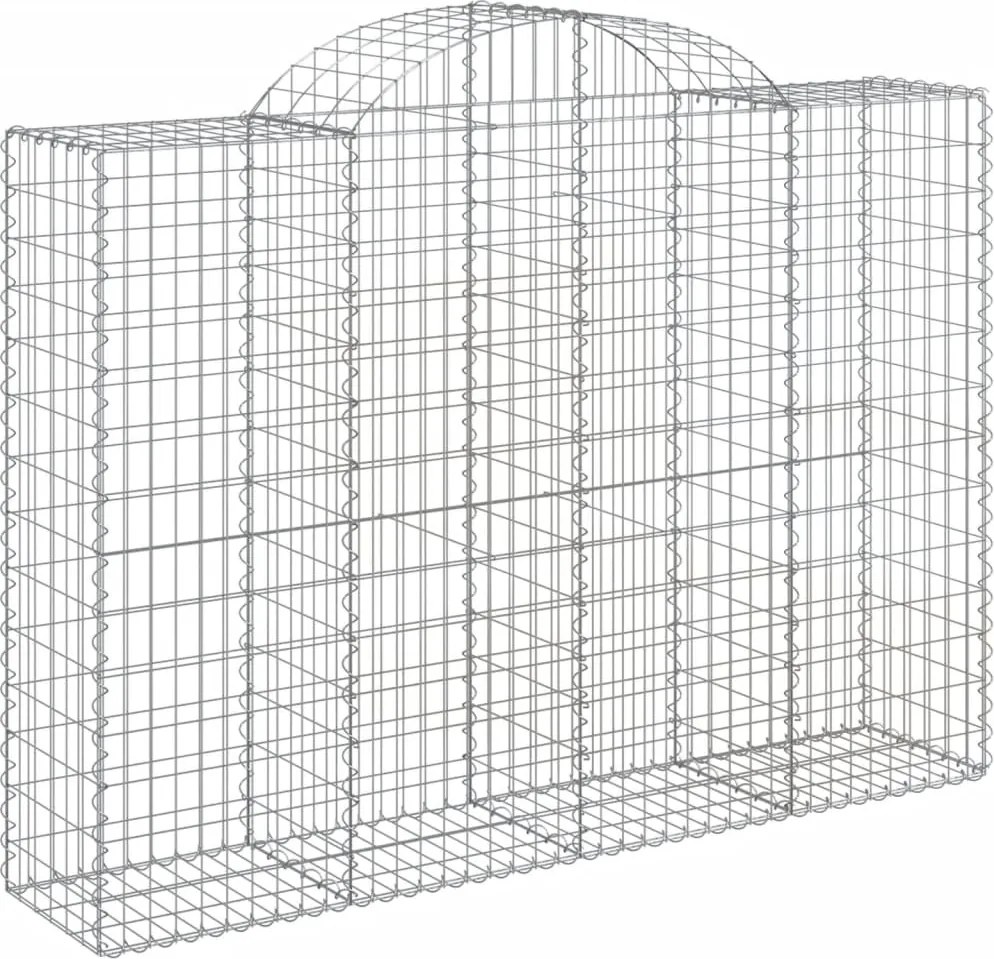Klenuté gabionové koše 6 ks 200x50x140/160cm pozinkované železo 3146366