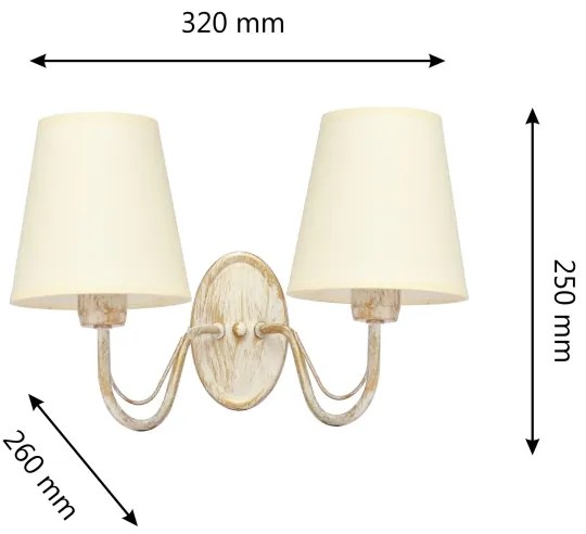 Nástěnná lampa MALBO 2xE27/15W/230V béžová