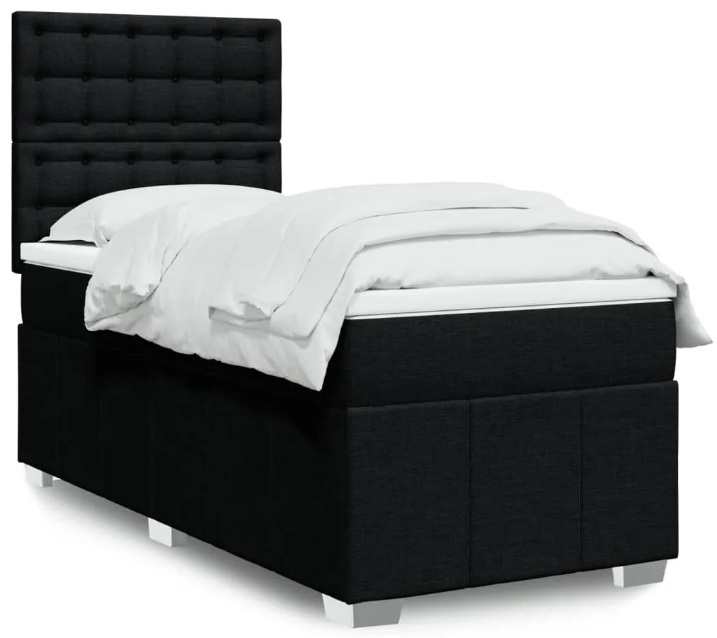 Box spring postel s matrací černá 100 x 200 cm textil 3291595