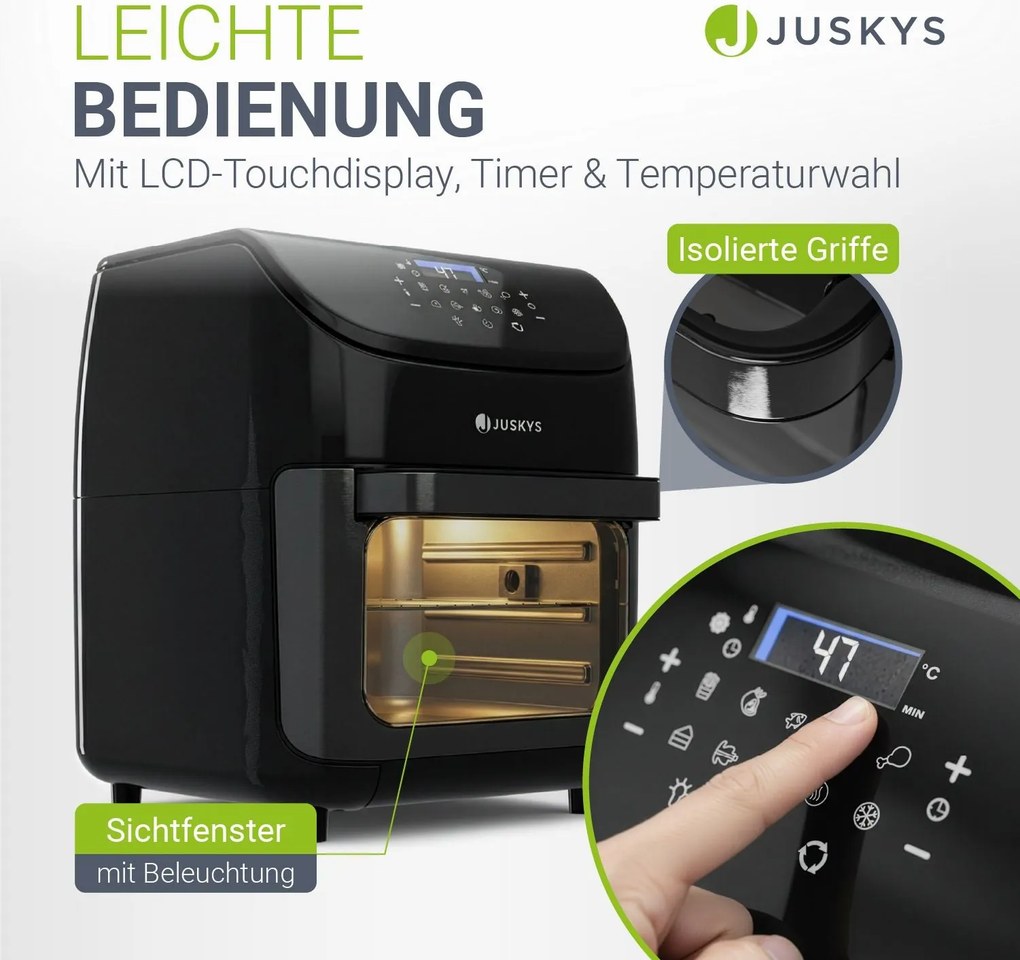 Juskys Horkovzdušná fritéza 12 l s 10 programy