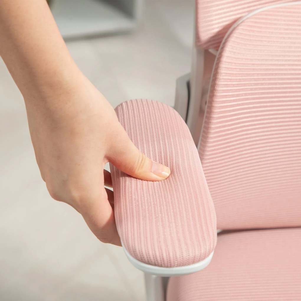 Ergonomická kancelářská židle Vinsetto s bederní podporou, sklápěcí opěrkami, nastavitelným opěradlem, otočná židle s vysokým opěradlem, výškově nast…