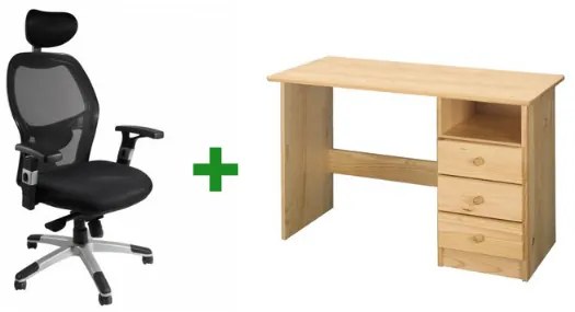 Kancelářský set – ergonomická židle MILANO + stůl PC stůl VIRED