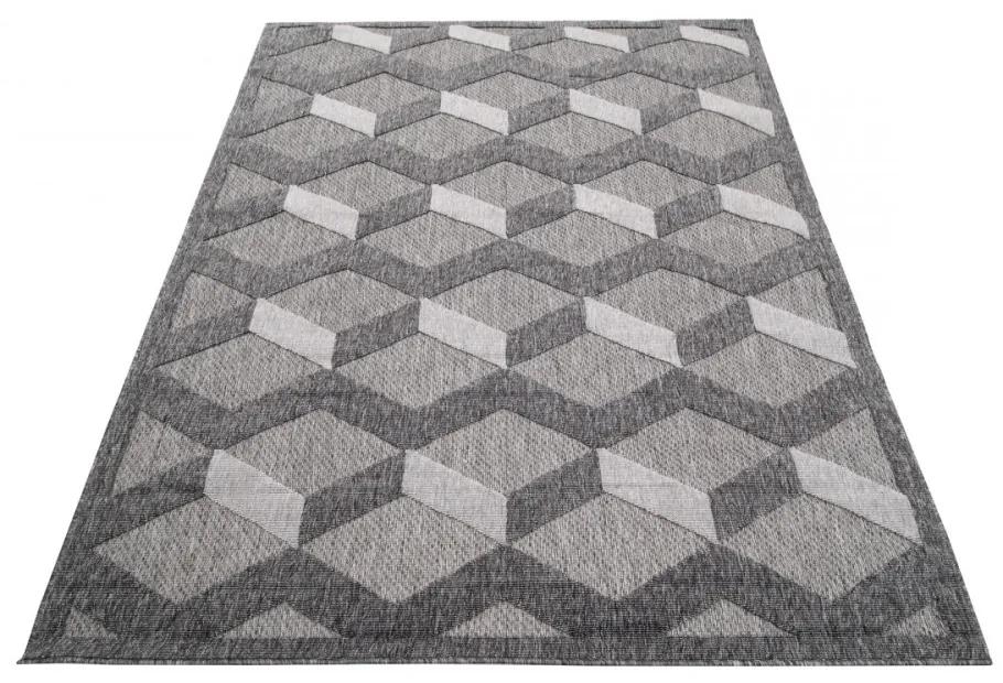 Kusový koberec 3D šedý 120x170cm