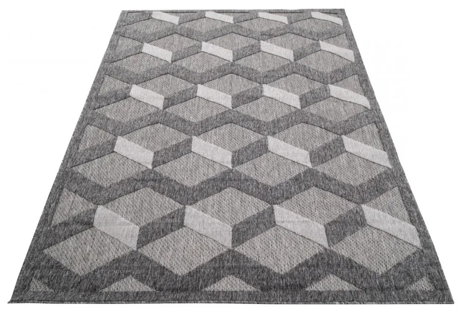 Kusový koberec 3D šedý 160x229cm