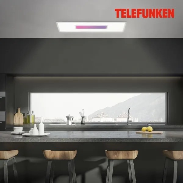 LED RGBW Stmívatelný panel LED/20W/230V stříbrná + dálkové ovládání