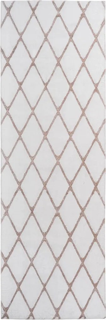 XXXLutz BĚHOUN, 80/250 cm růžová, bílá - Online Only koberce & rohožky - 005937026381