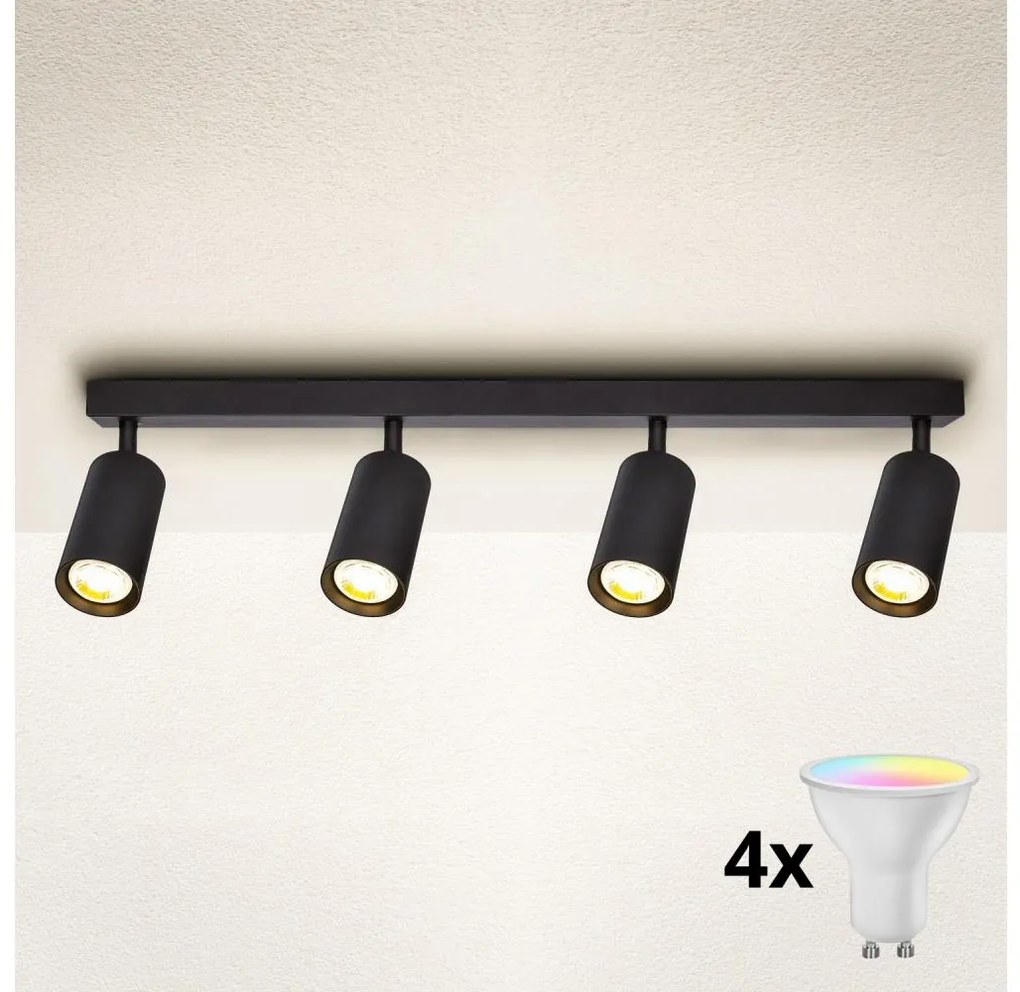 Brilagi - LED Stmívatelné bodové svítidlo SELE 4xGU10/6,5W/230V černá BG0627+2xAI1829