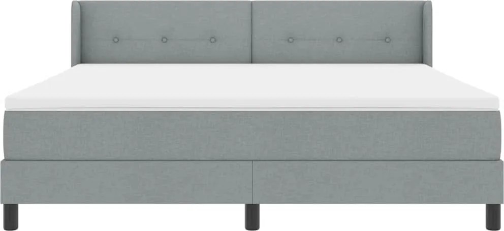 Postel s boxspringem s čelo Světle šedá 200 x 180 cm textil 3341118