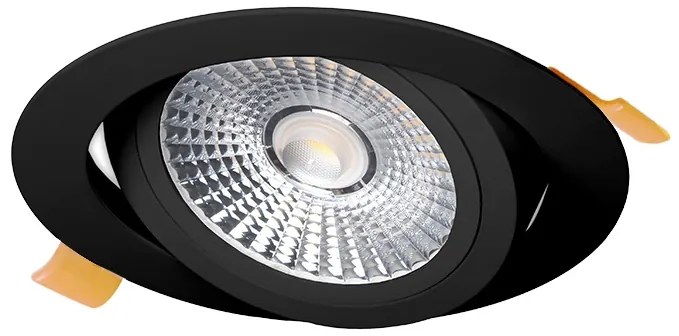 PANLUX Výklopný LED podhled VP COB bodovka 18W, kulatý černý - teplá bílá