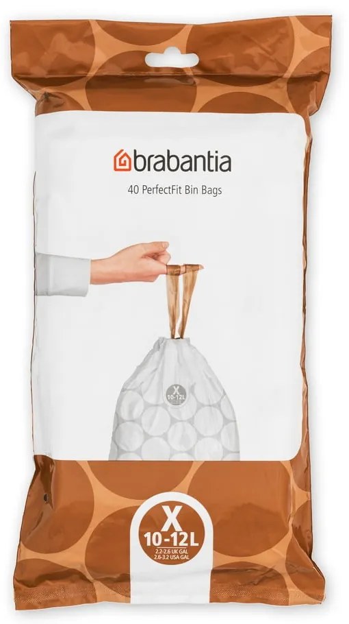 Pytle na odpadky v sadě 40 ks 12 l PerfectFit X – Brabantia