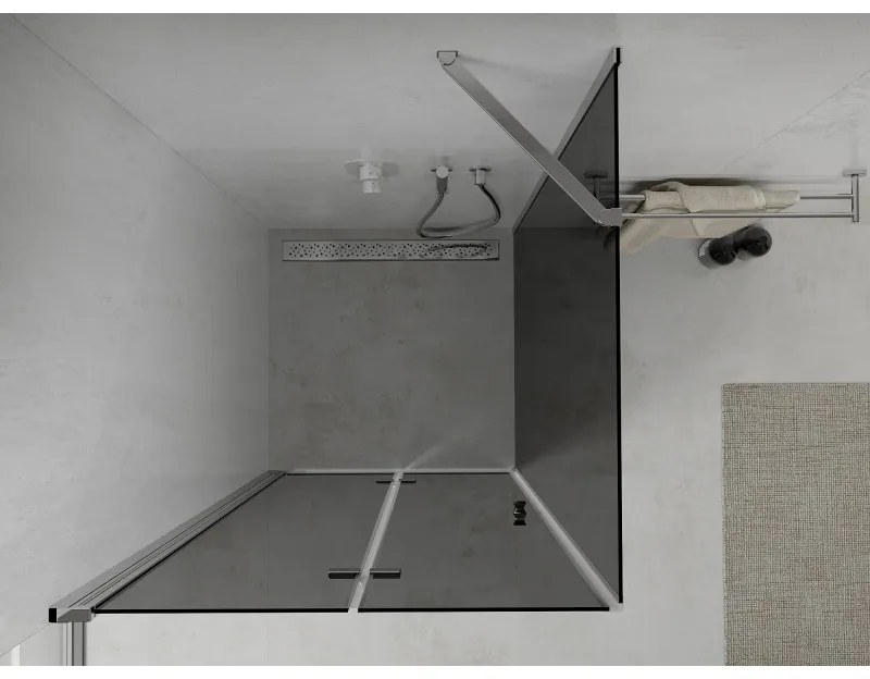 Mexen Lima skládací sprchový kout 70 x 70 cm, Grafitově černá, Chromovaná - 856-070-070-01-40