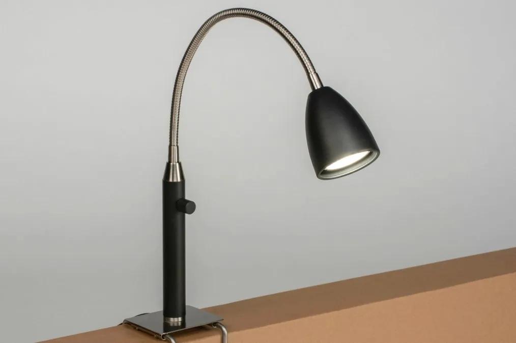 Stolní designová lampa s klipem Nicolette Black