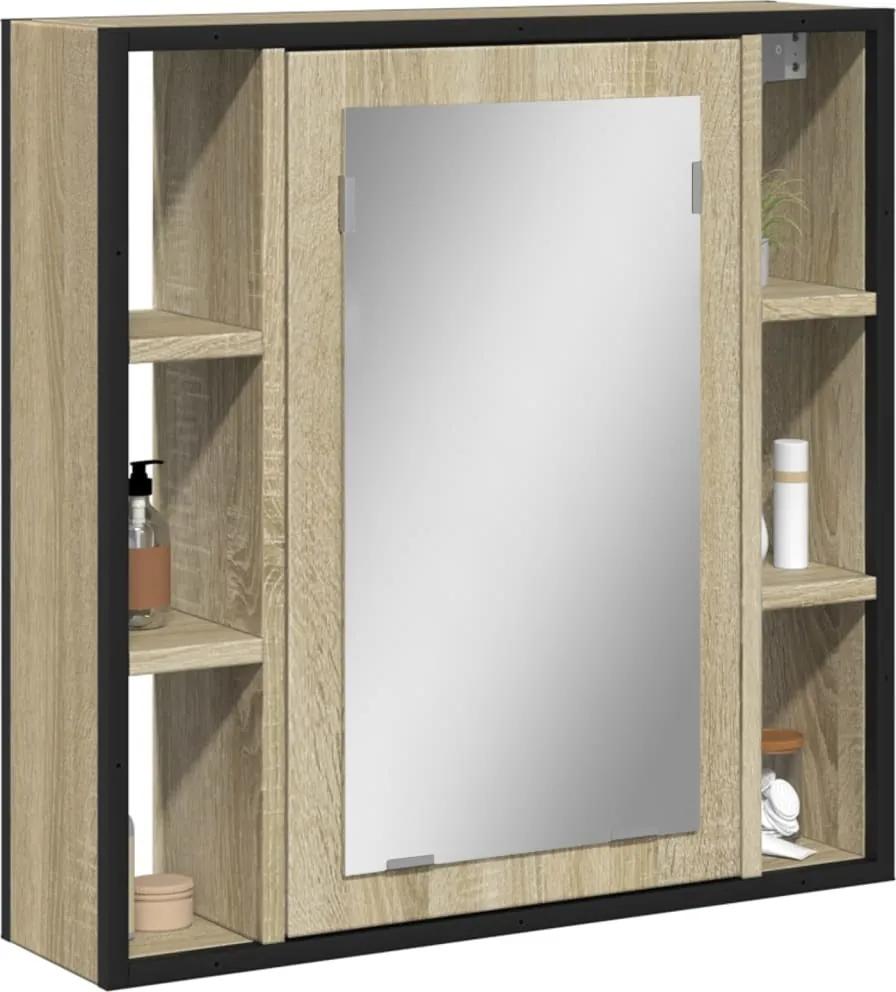 vidaXL Koupelnová skříňka se zrcadlem 60x16x60 cm kompozit [842429] Barva: kouřový dub