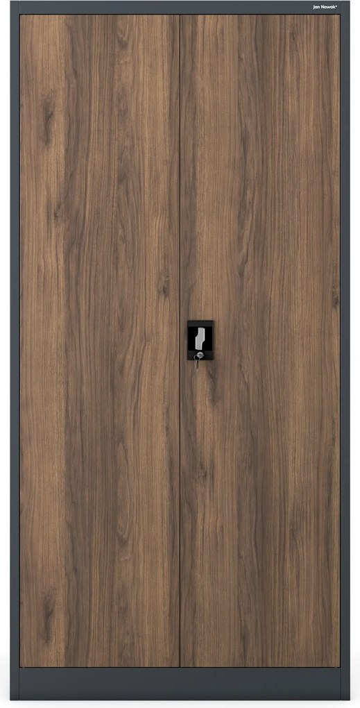 Kancelářská skříň na dokumenty se 4 policemi, antracit/ořech, 900x1850x400 mm: JAN Eco Design