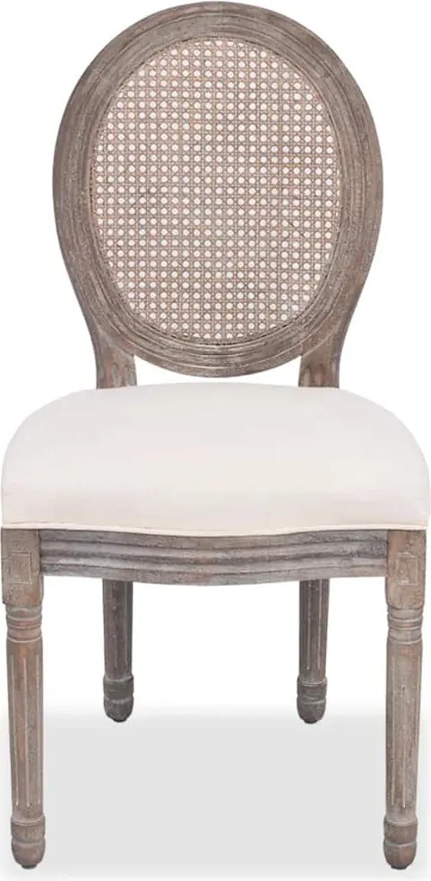 Jídelní židle 6 ks krémové textil 274621