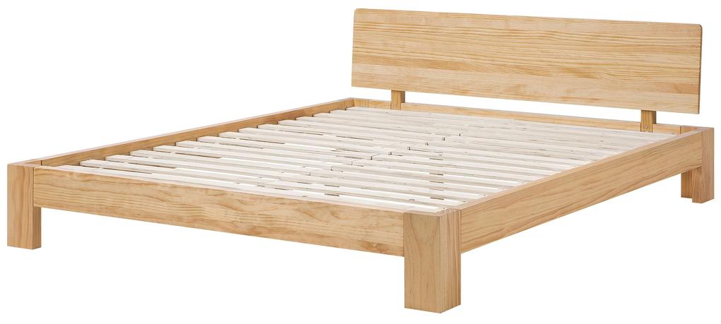 Dřevěná postel s lamelovým roštem 160x200 cm ROYAN Beliani