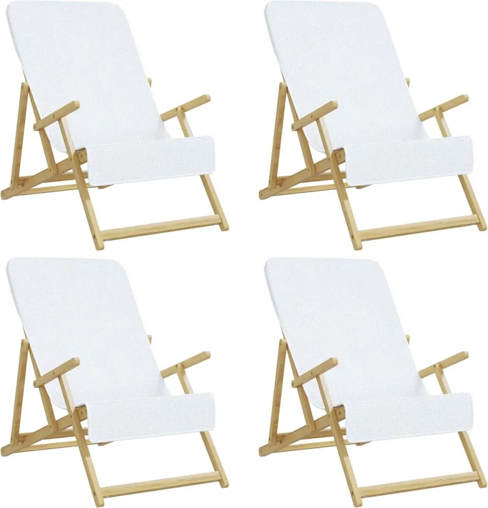 Plážové osušky 4 ks bílé 60 x 135 cm textil 400 GSM 3157050