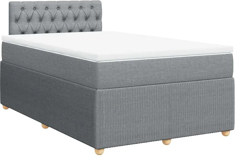 Box spring postel s matrací světle šedá 120x190 cm textil 3289702