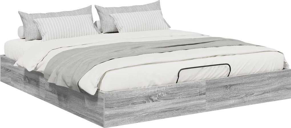 Ottoman postel Šedá Sonoma 203 x 180 x 25 cm Dřevěný materiál 3409210