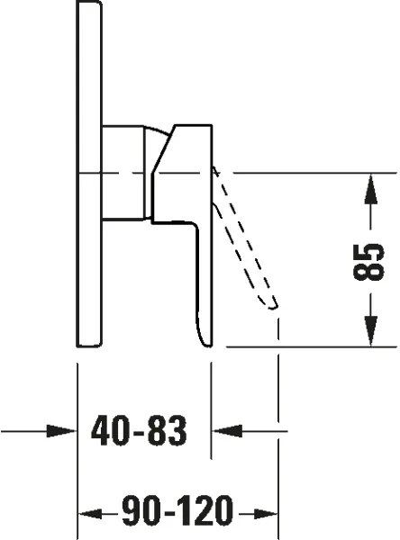 Duravit DC4210010010 - Sprchová baterie pro pod. instalaci D-CODE lesklý chrom