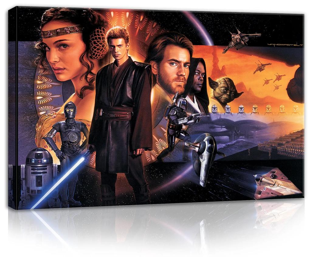 Postershop Obraz na plátně: Star Wars Attack of the Clones (Poster) - 60x40 cm