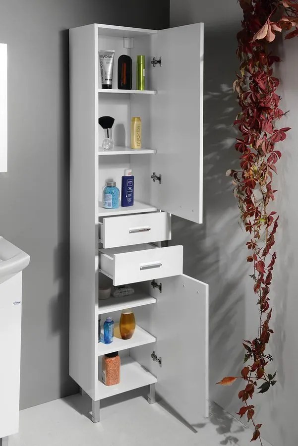 Aqualine, ZOJA/KERAMIA FRESH skříňka vysoká 35x184x29cm, bílá, 51220