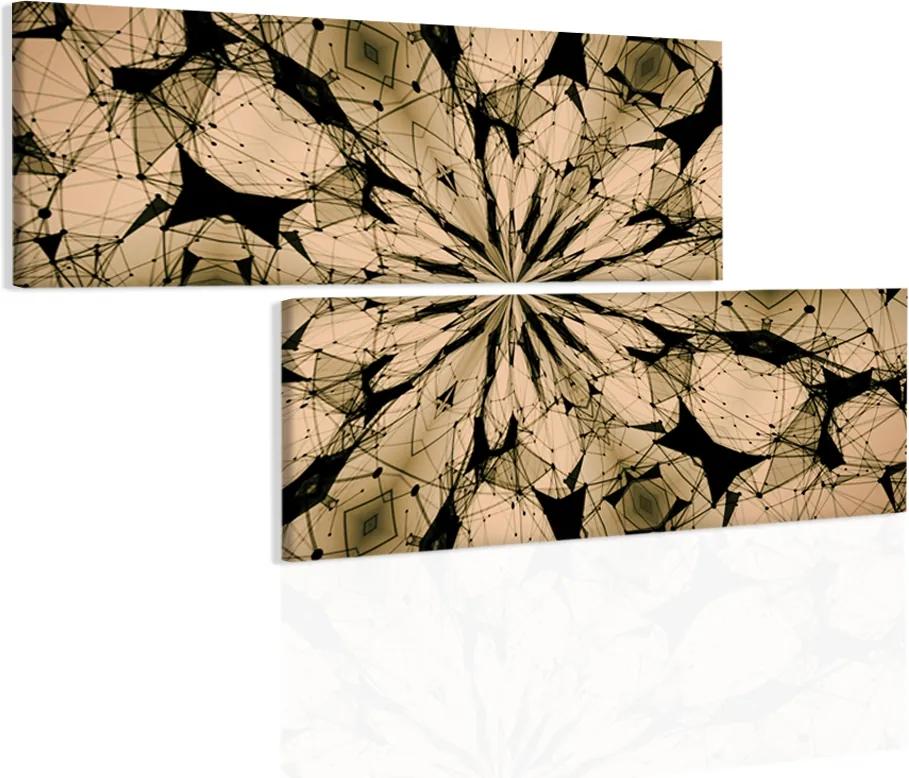 Obraz zlaté paprsky mandaly (200x110 cm) - InSmile ®
