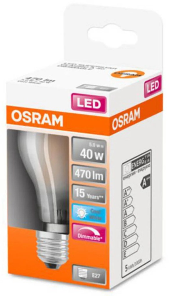 OSRAM Classic A LED E27 5W 4 000 K matná stmívací