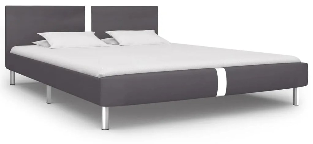 280839 vidaXL Rám postele šedý umělá kůže 160 x 200 cm