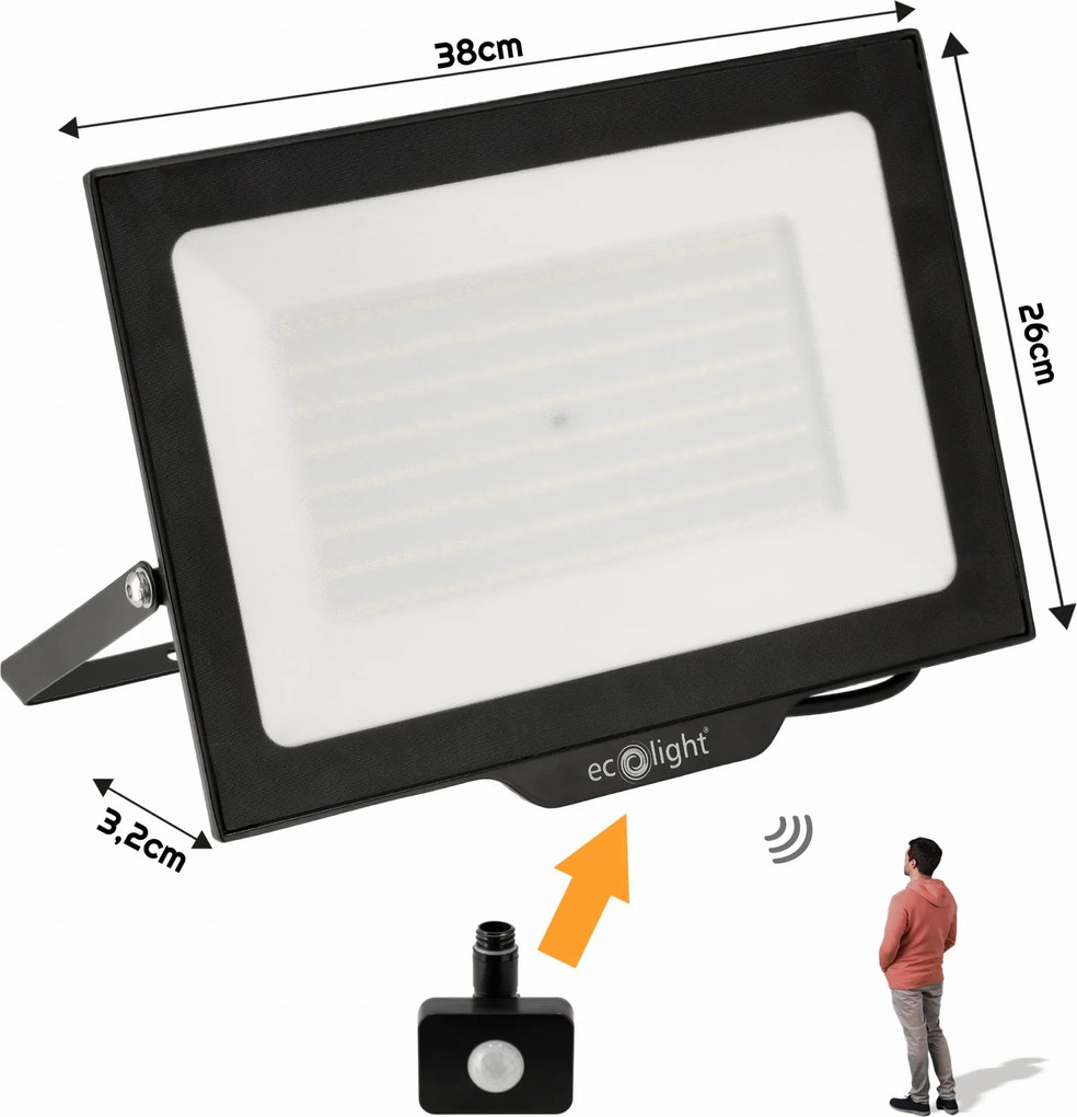 ECOLIGHT LED reflektor 200W 2v1 - studená bílá