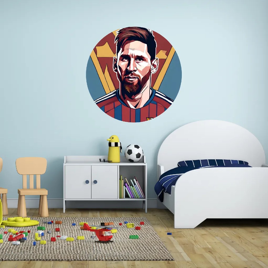 PIPPER. Kruhová samolepka na zeď "MESSI" Velikost: 60cm