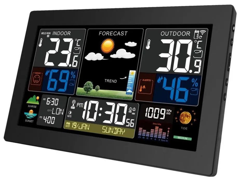 Solight TE81XL - Meteostanice s barevným LCD displejem 2xAA/5V