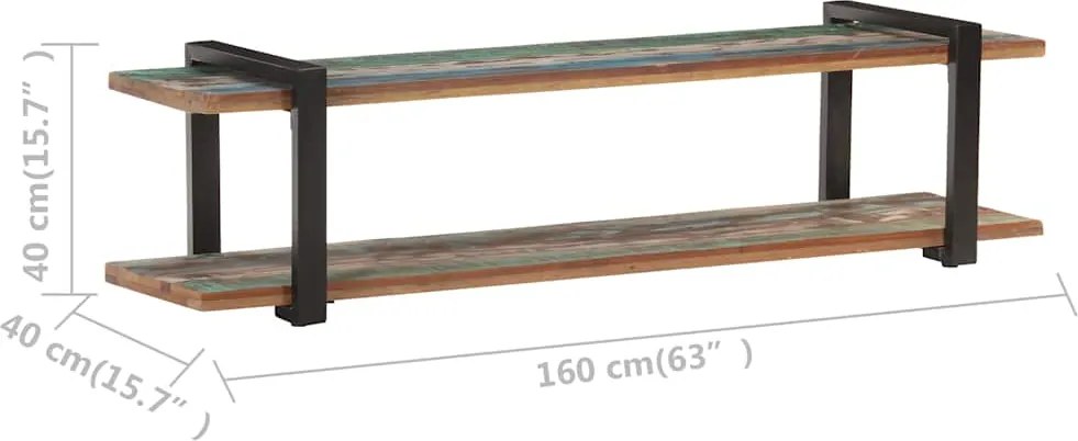 TV stolek 160 x 40 x 40 cm masivní recyklované dřevo 320498