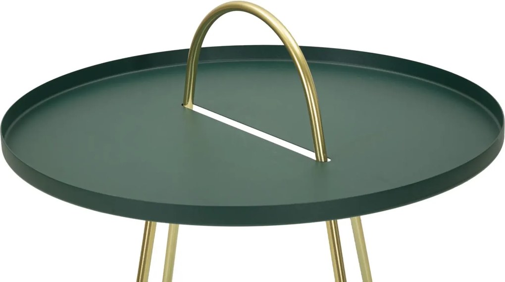 Odkládací stolek Grent 45 cm zlatý/zelený