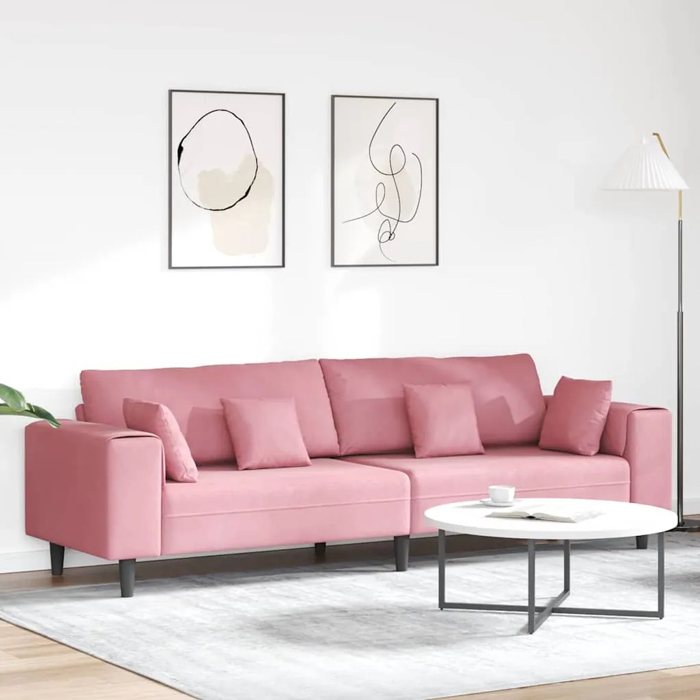 Pohovka Růžová 250 x 77 x 76 cm samet 3335156