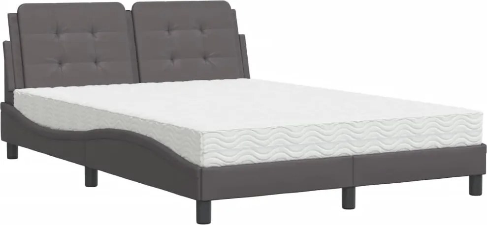 Rám postele bez matrace Zadar šedá 140 x 190 cm umělá kůže 3208862