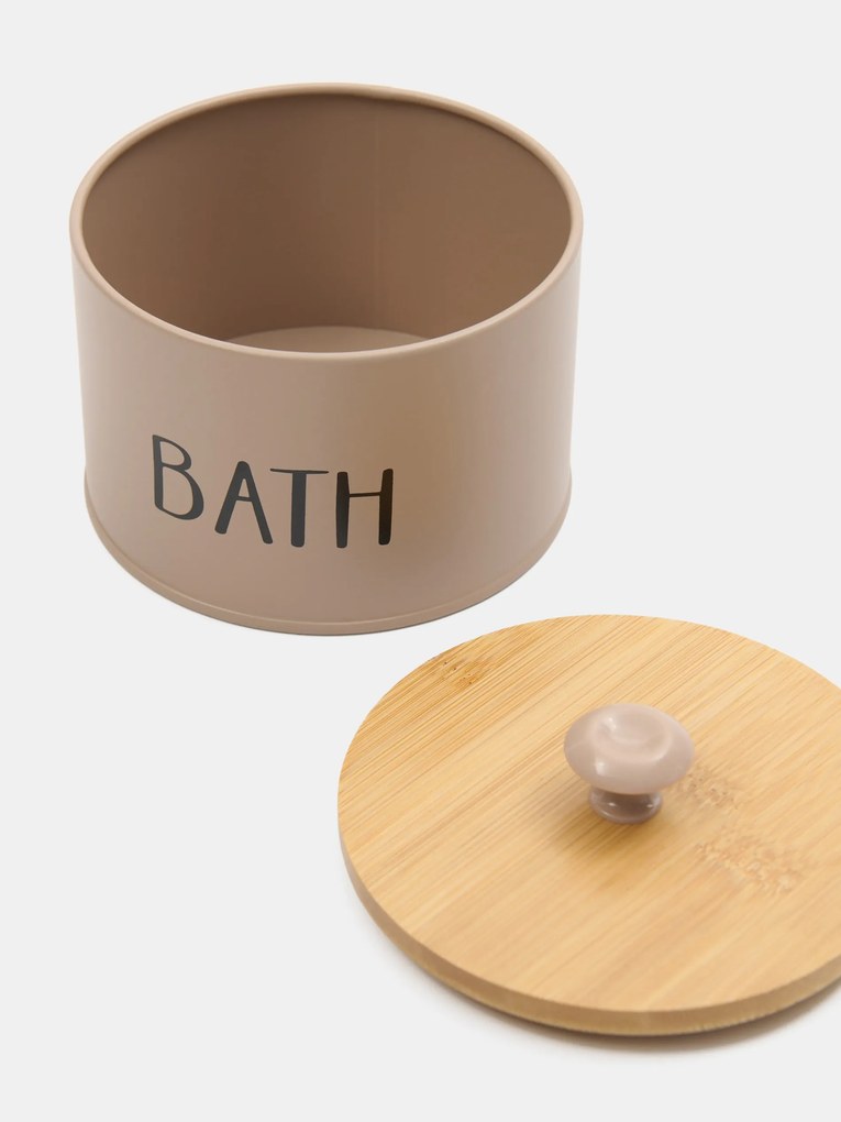Sinsay - Úložná krabička s nápisem „Bath“ - hnědá