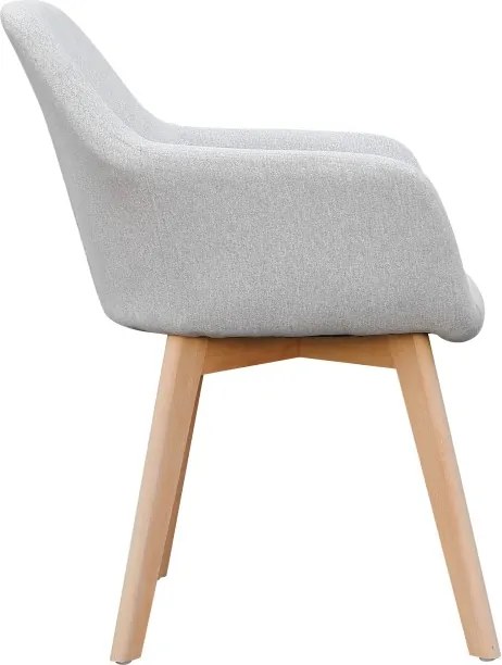 Designové křeslo, světlešedá/ buk, CLORIN NEW